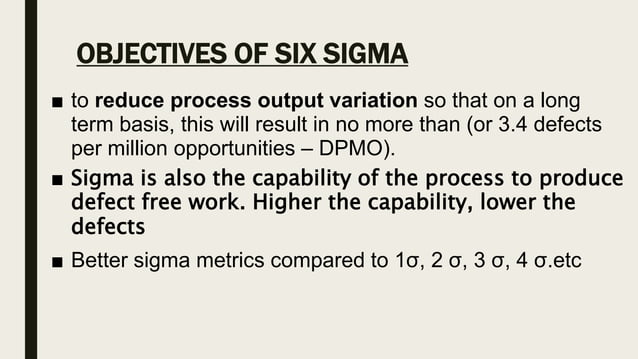 Six sigma metrics | PPTX