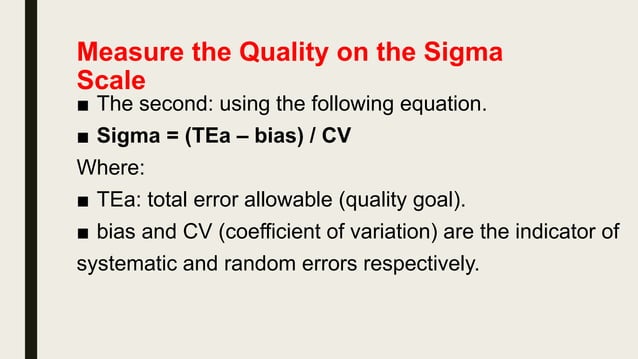 Six sigma metrics | PPTX
