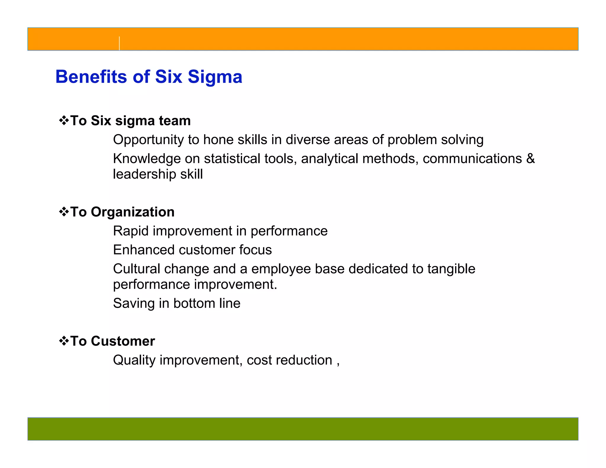 Six Sigma Presentation | PDF