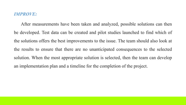 Six sigma problem solving | PPTX