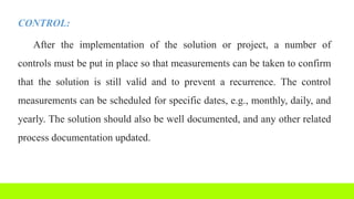 Six sigma problem solving | PPTX
