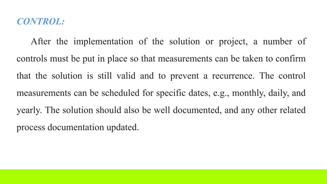 Six sigma problem solving | PPTX