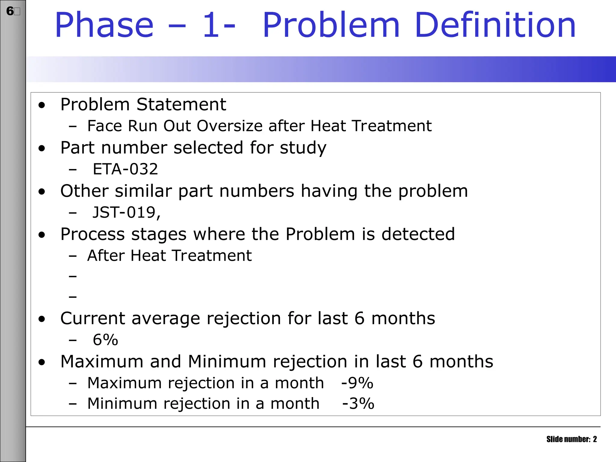 Six Sigma Problem Solving Bull Gear Carraroppt 8811