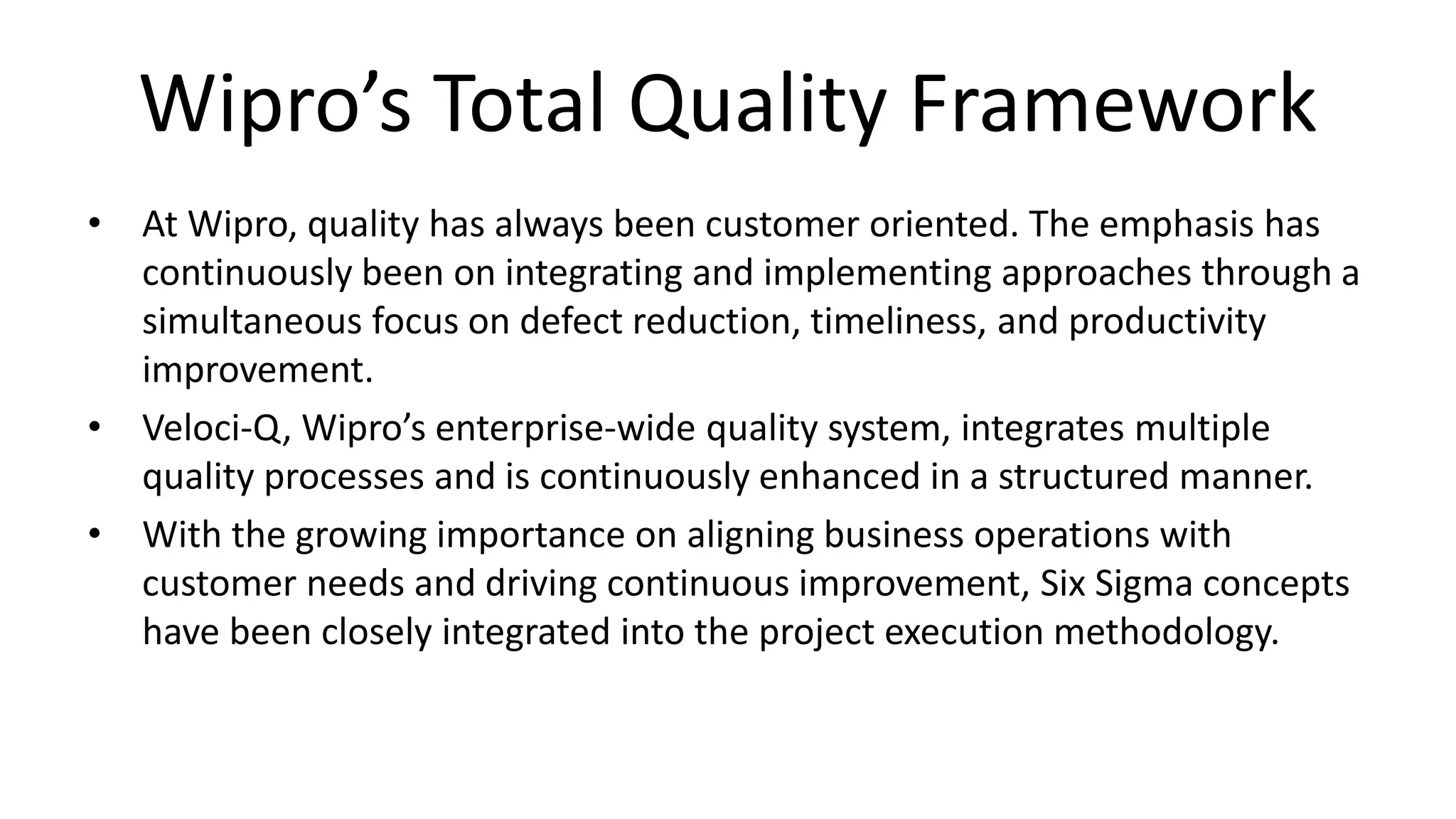 Six sigma in Wipro | PPTX