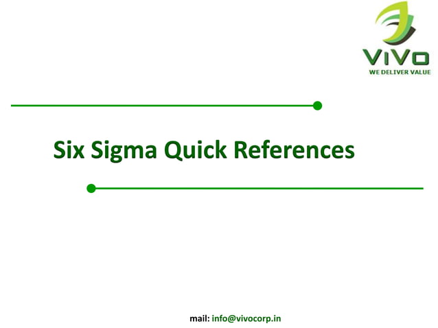 Six sigma quick references | PPT