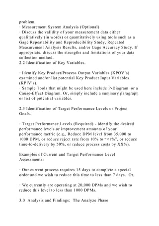 Six Sigma ReportHammettSix Sigma DMAIC Project Report Templa.docx
