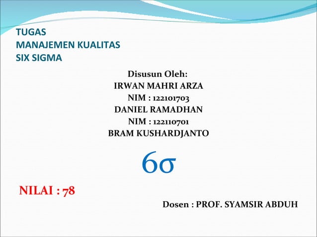 Six sigma slide | PPT
