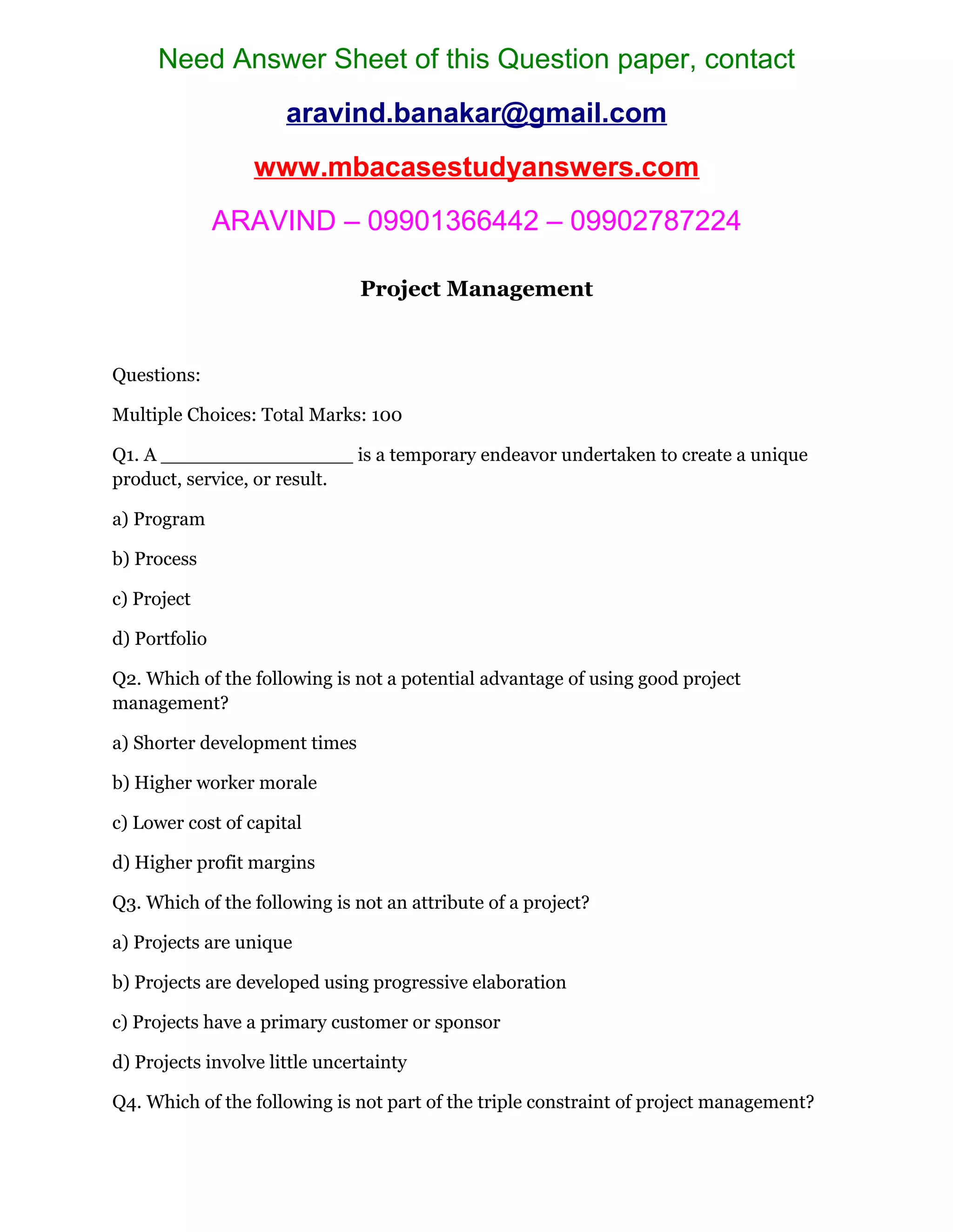 Project Management - Six sigma’s target for perfection is the ...