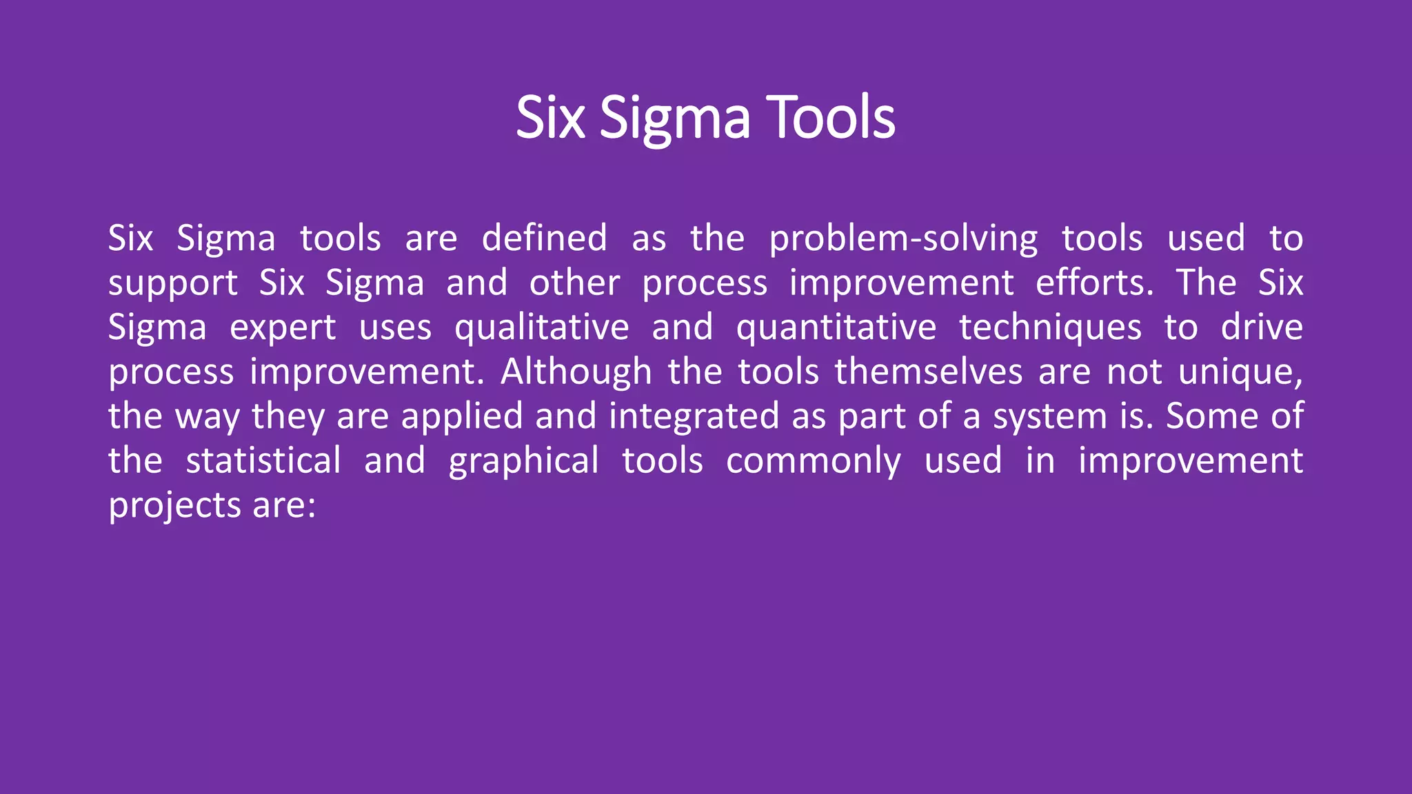 Six sigma tools | PPTX