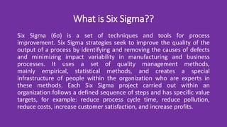 Six sigma tools | PPTX | Mechanical and Industrial Engineering Industry ...