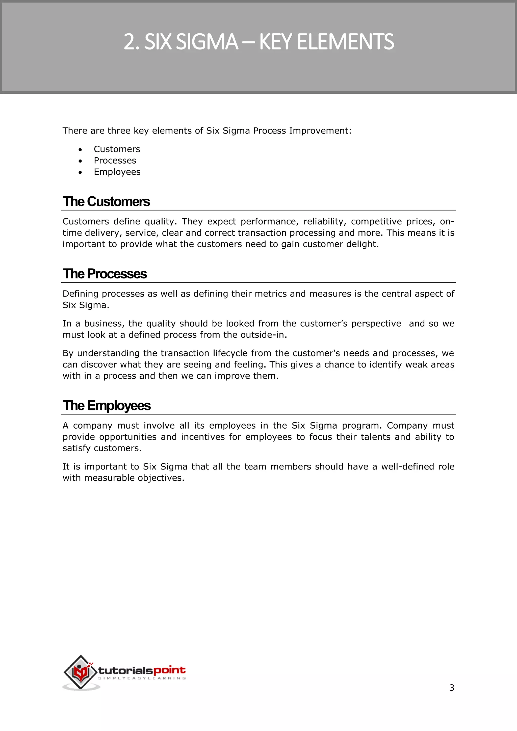 Six sigma tutorial | PDF