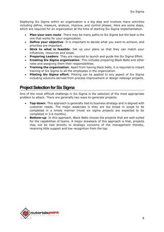 Six sigma tutorial | PDF