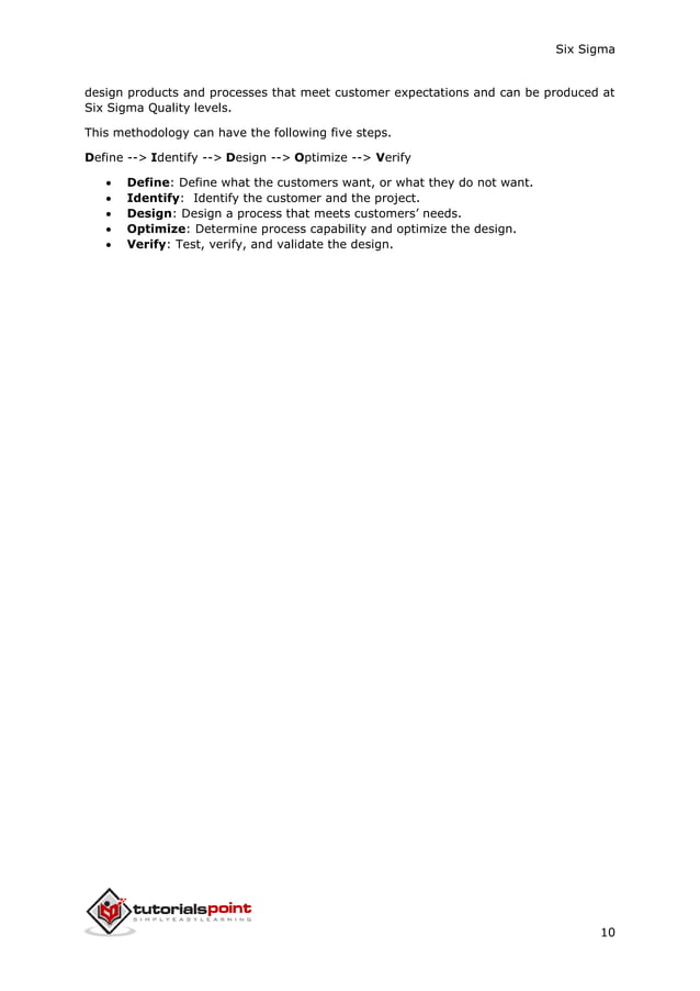 Six sigma tutorial | PDF