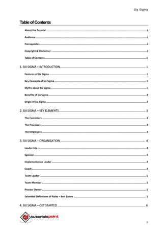 Six sigma tutorial | PDF