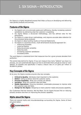 Six sigma tutorial | PDF