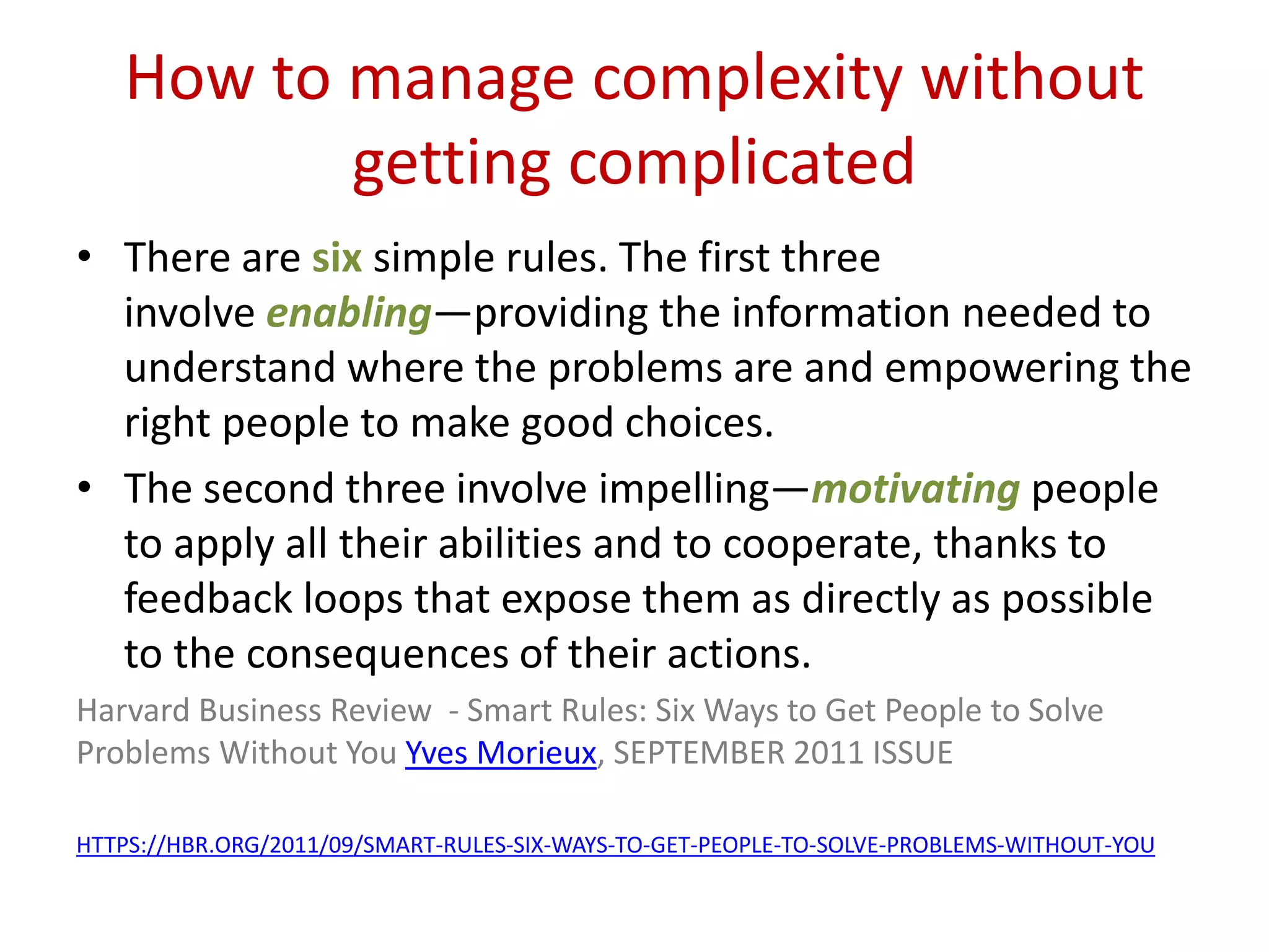 Six simple rules canvas | PPT