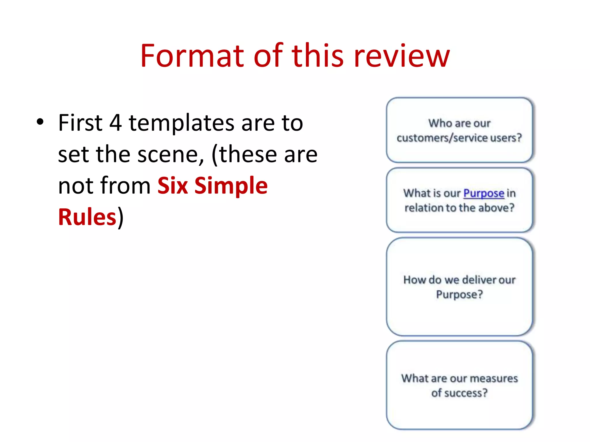 Six simple rules canvas | PPT