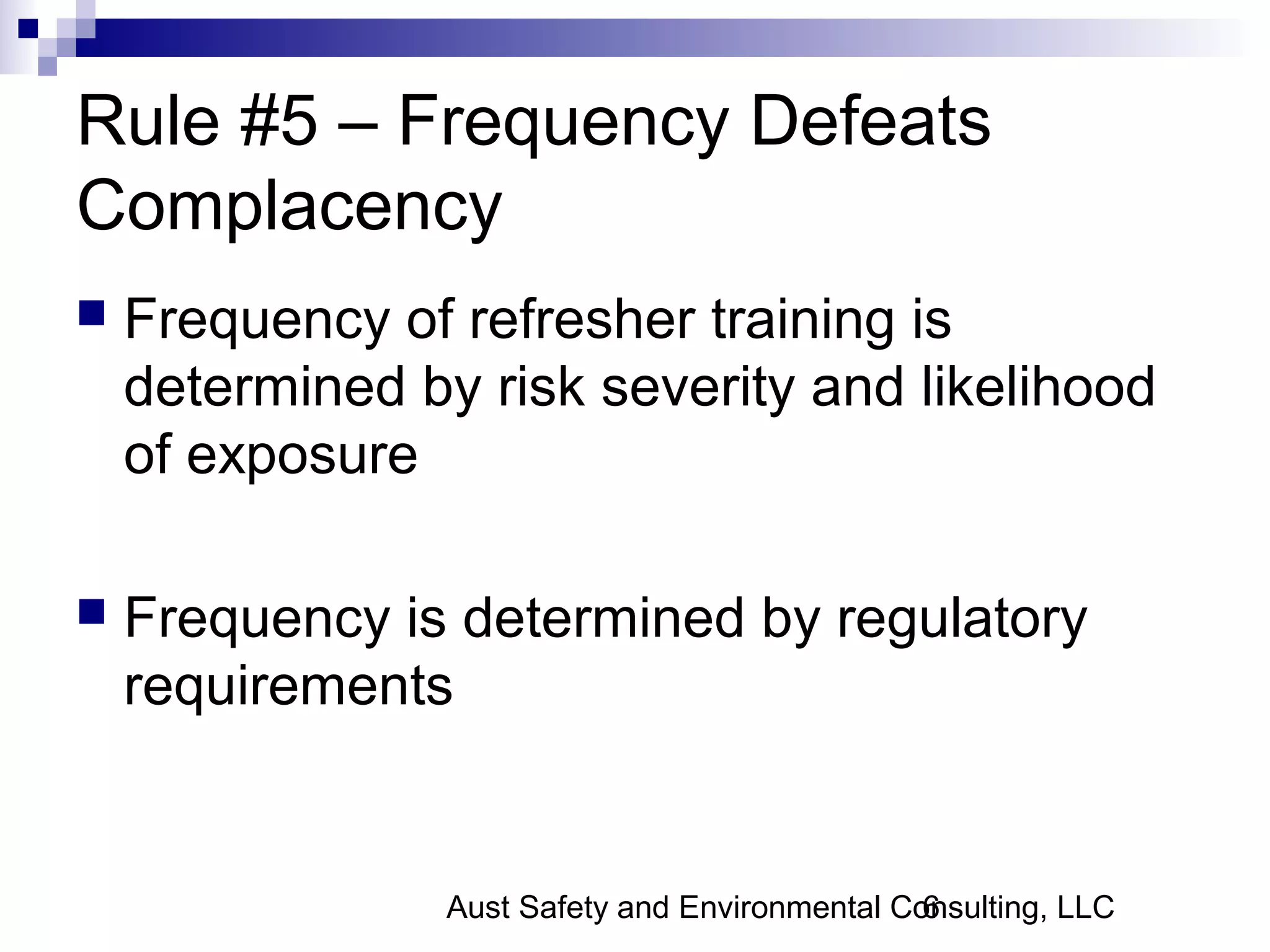 Six simple rules of training | PPT