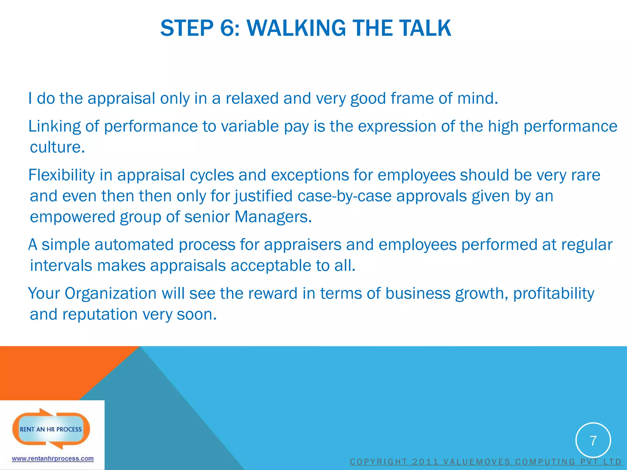 Six steps for performance appraisal success | PDF