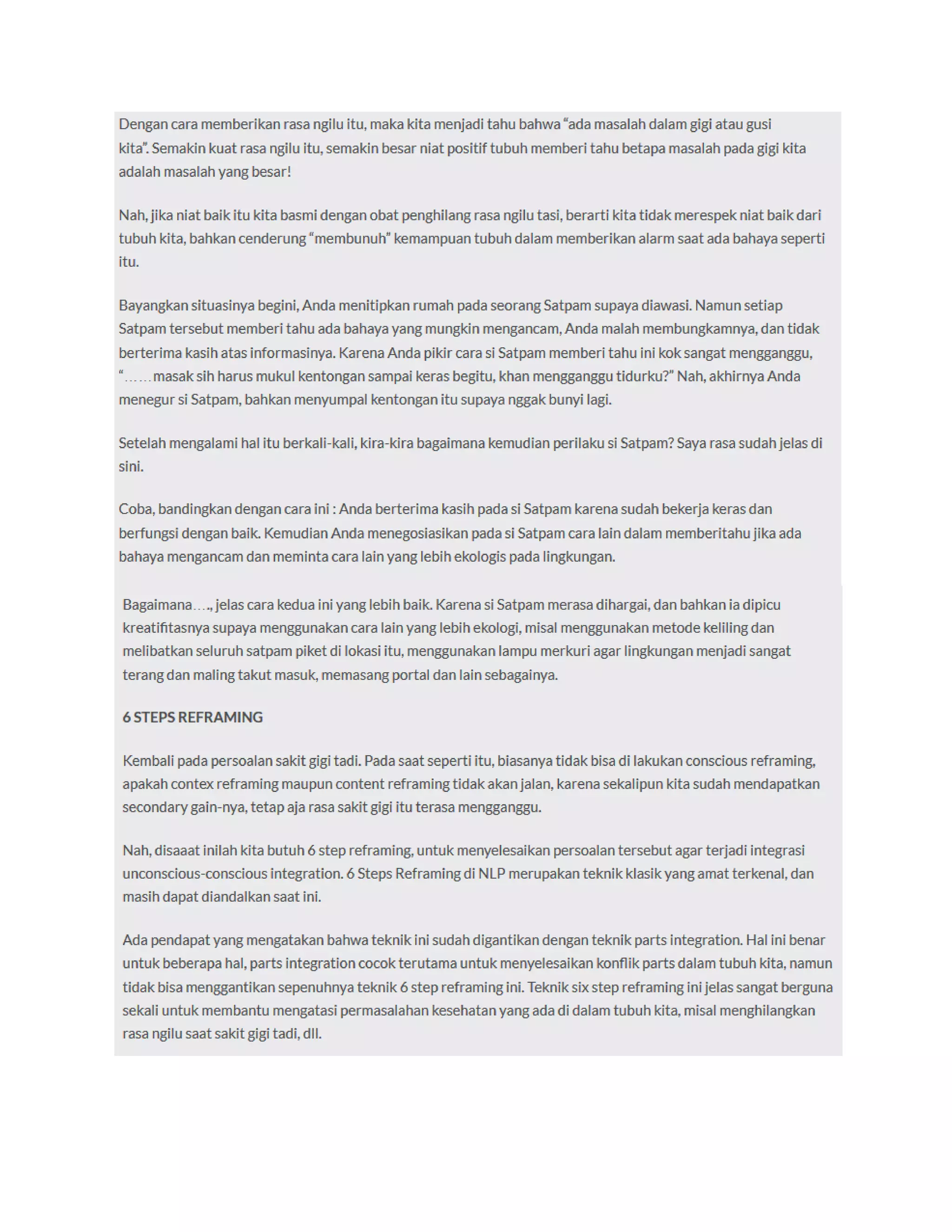 Six steps reframing | PDF