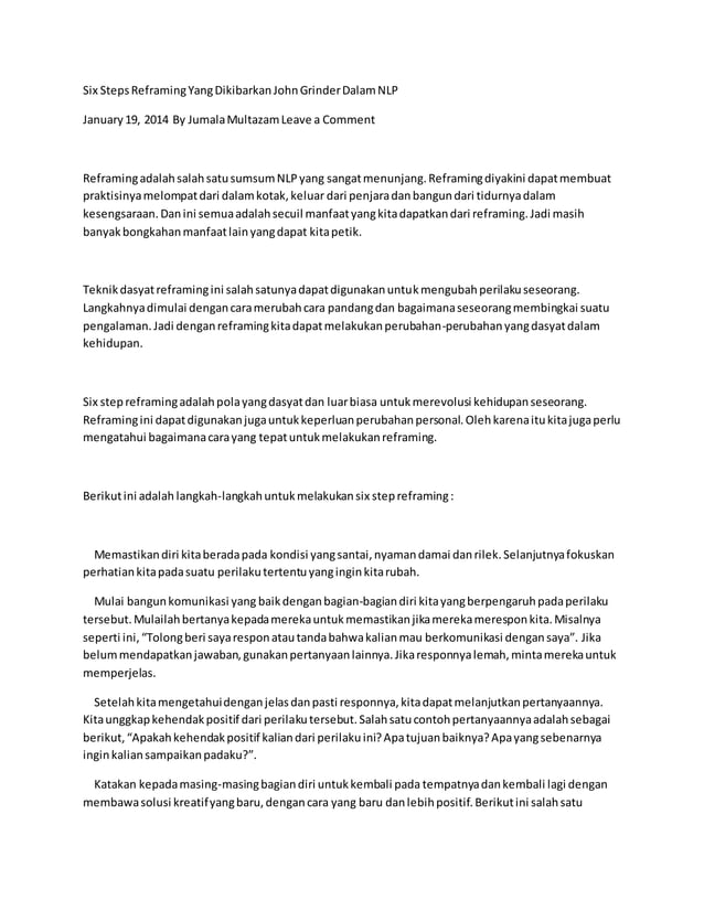 Six steps reframing | DOCX