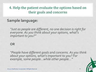 Six Steps of Shared Decision Making | PPTX