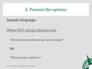 Six Steps of Shared Decision Making | PPTX