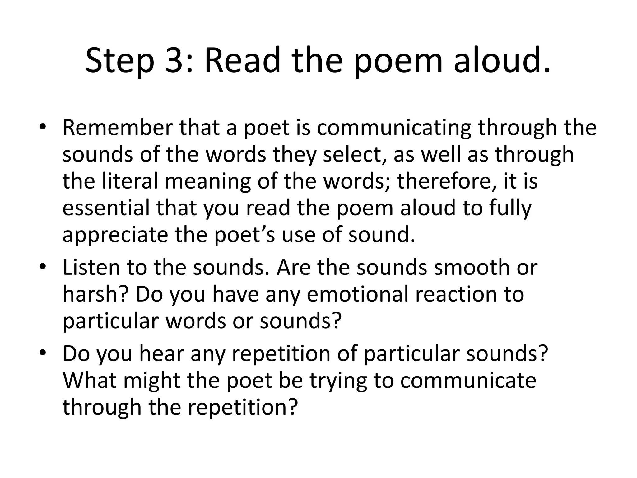 Six steps to help analyze a poem | PPT