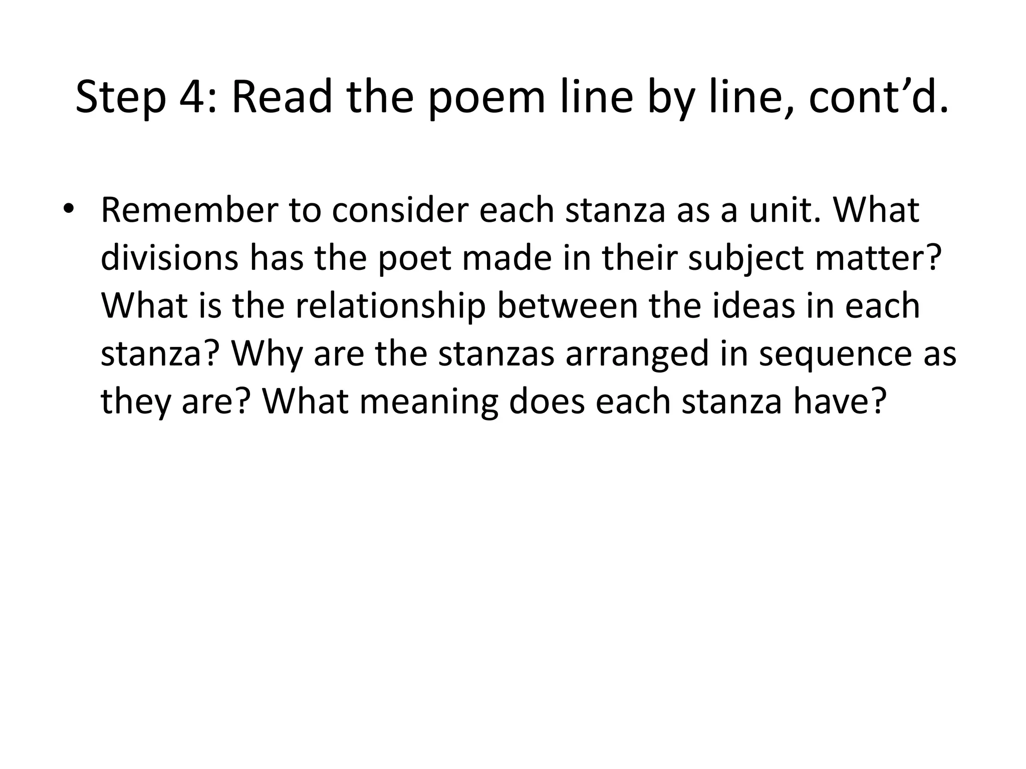 Six steps to help analyze a poem | PPT