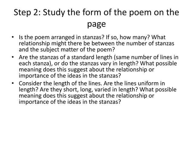 Six steps to help analyze a poem | PPT