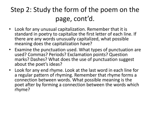 Six steps to help analyze a poem | PPT