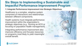 Six Steps Towards Meaningful, Ongoing Healthcare Performance ...