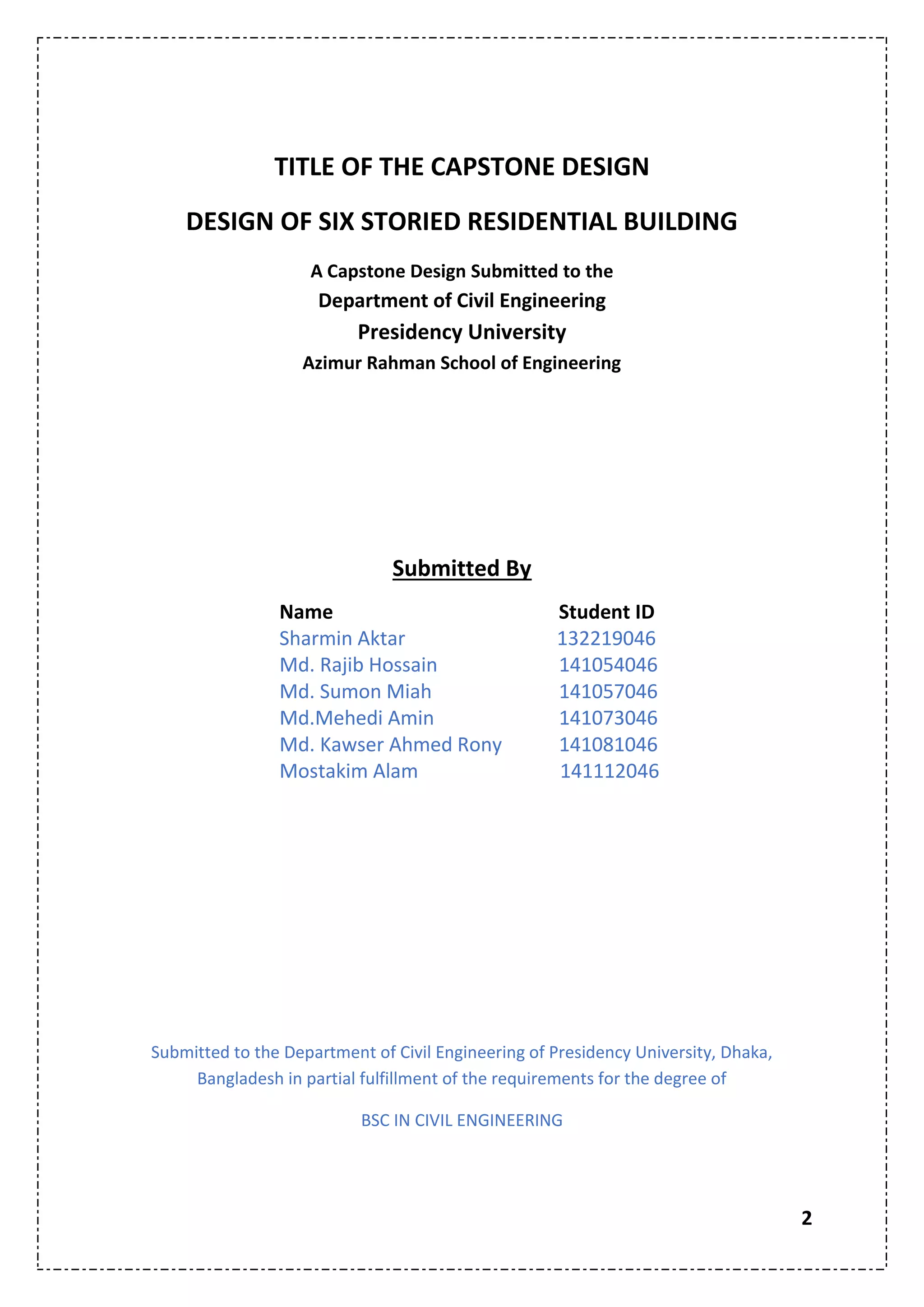 Six storey residential building design | PDF