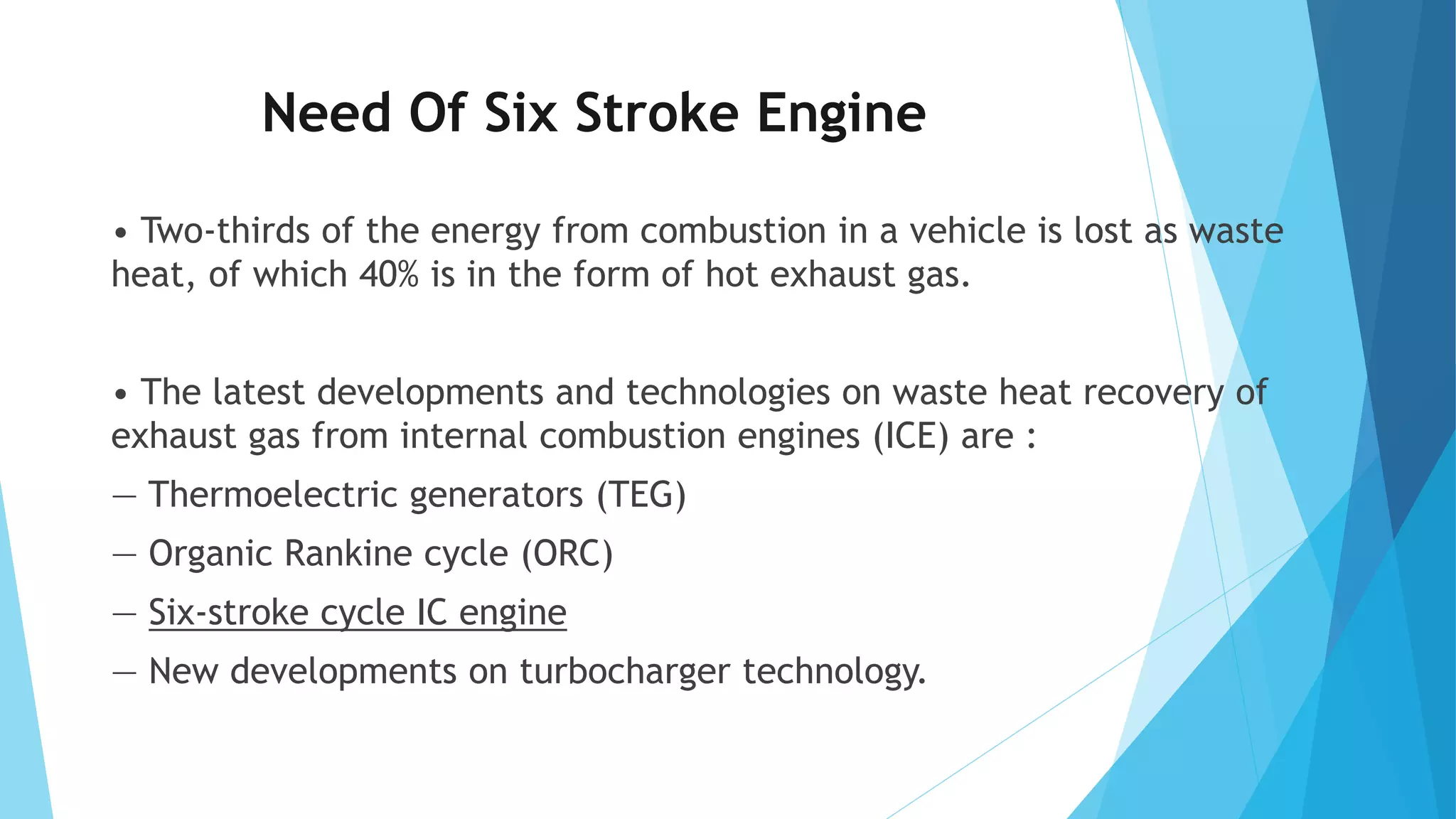 Six stroke engine | PPTX