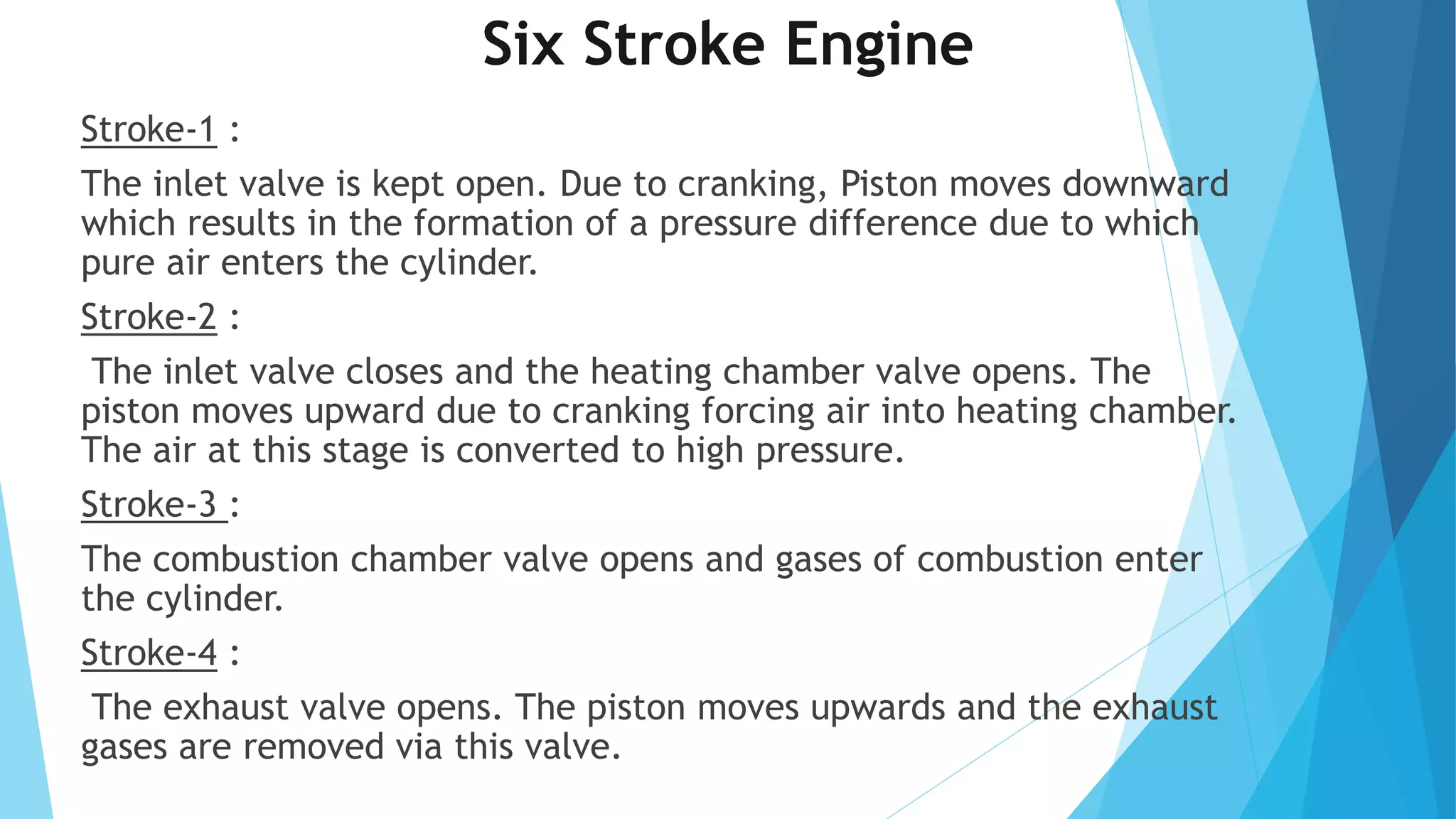 Six stroke engine | PPTX