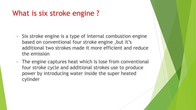 Six stroke engine | PPTX | Chemistry | Science