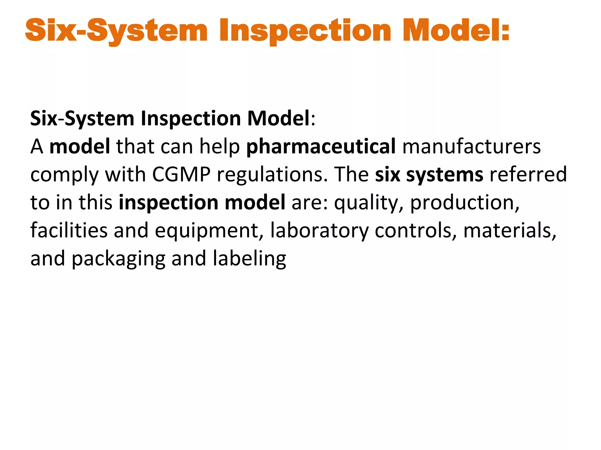 Six system inspection model | PPTX