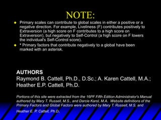 Sixteen Personality Factor Questionnaire (5th Edition) Training Module ...