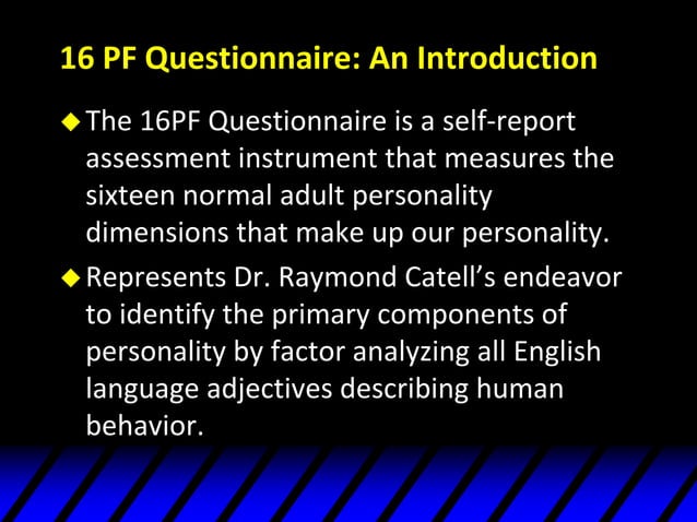 Sixteen Personality Factor Questionnaire (5th Edition) Training Module ...