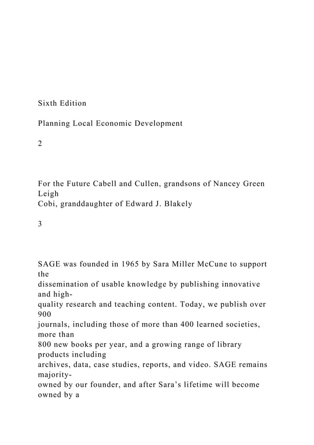 Sixth EditionPlanning Local Economic Development2.docx | Developmental ...