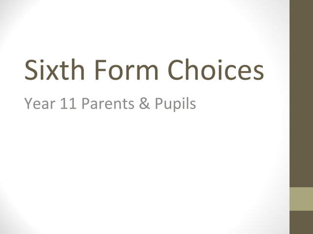 Sixth form choices | PPT
