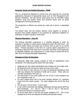 Sixth Form Options Booklet 2011-2012 | PDF