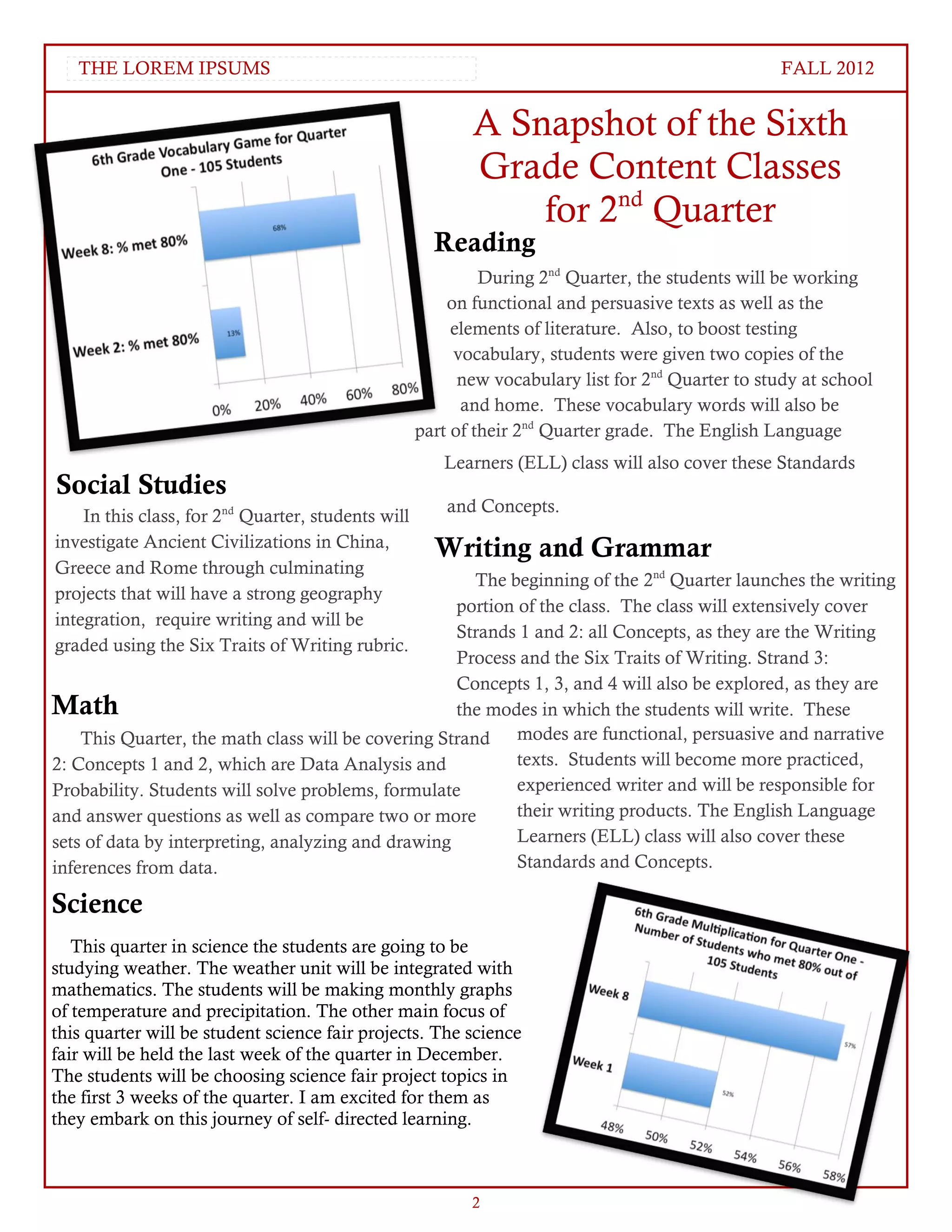 Sixth grade newsletter_october | PDF