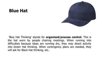 Six thinking hats creative teams | PPT