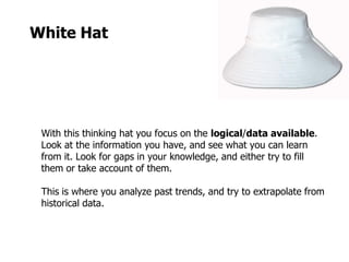 Six thinking hats creative teams | PPT