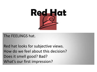 Six thinking hats exercise | PPTX