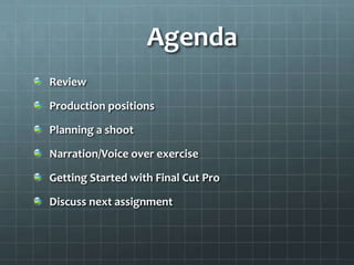 Digital Media Production: Planning - Narration - Intro to Editing | PPTX