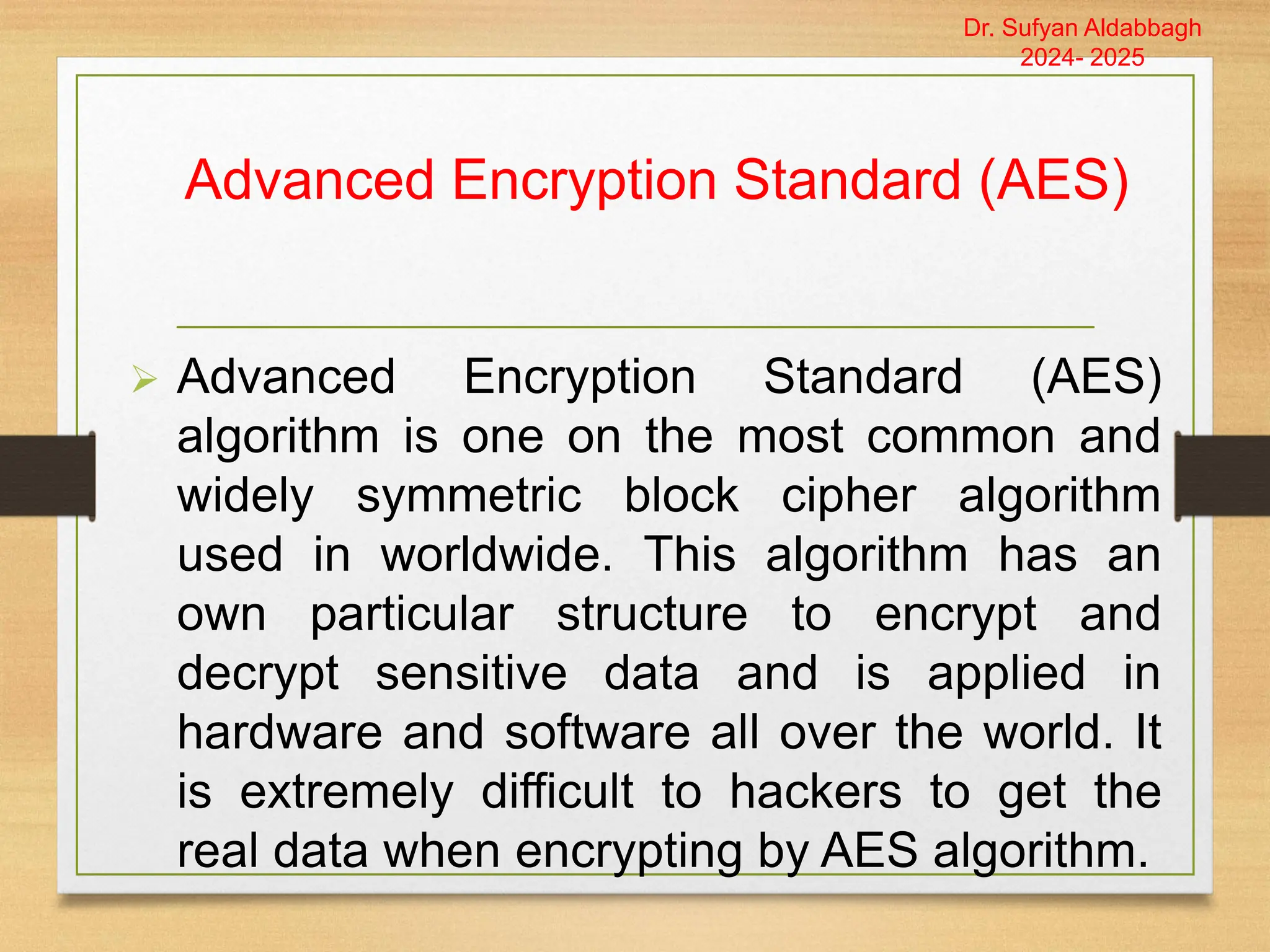 Sixth Lecture - AES cryptography aess yy | PDF