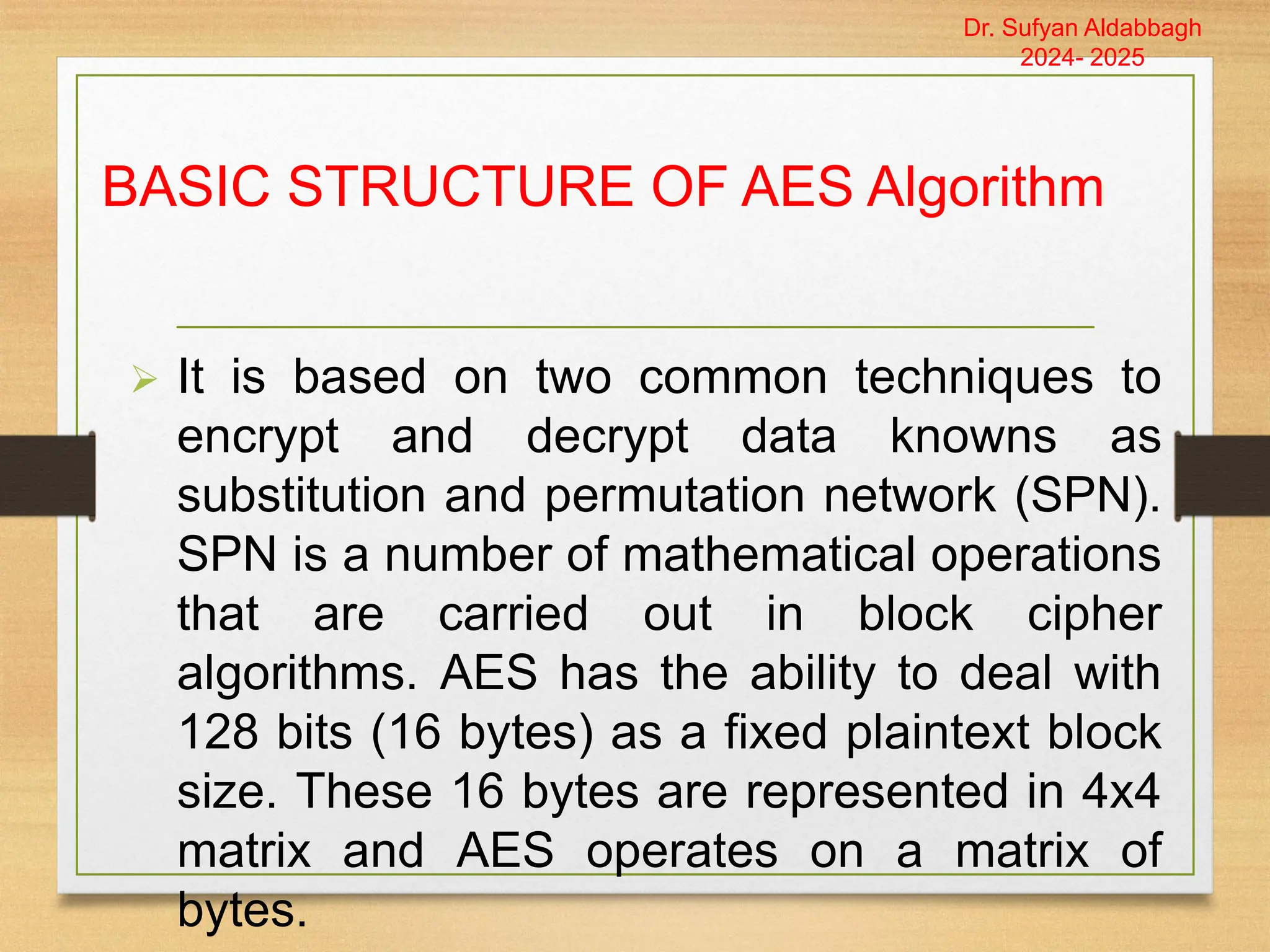 Sixth Lecture - AES cryptography aess yy | PDF