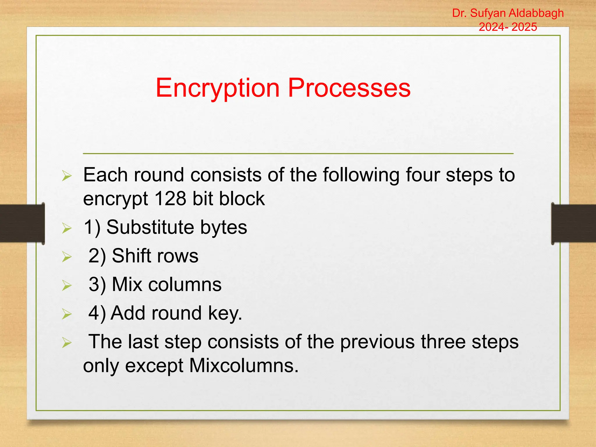 Sixth Lecture - AES cryptography aess yy | PDF